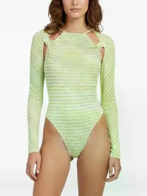 Jacquemus Le Body Nodi Cut-out Bodysuit - Green