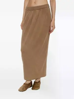 Max Mara Angizia Pleated Wool Maxi Skirt