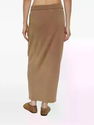 Max Mara Angizia Pleated Wool Maxi Skirt