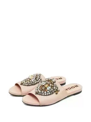 Rochas Crystal-embellished Leather Sandals