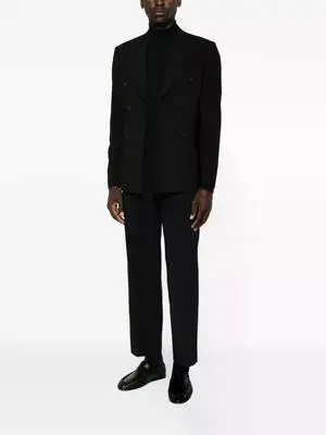 AMARANTO Pressed-crease Straight-leg Trousers - Black