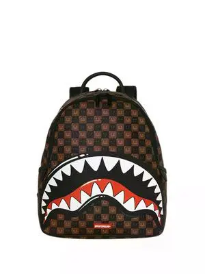 SPRAYGROUND Shark Mouth Checkered Backpack - Brown