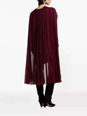 Essentiel Antwerp Kaydence Cape-overlay Gathered-back Asymmetric Mini Dress