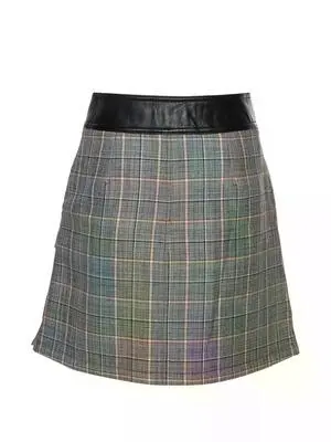 LOUIS VUITTON Plaid-pattern Buttoned Skirt