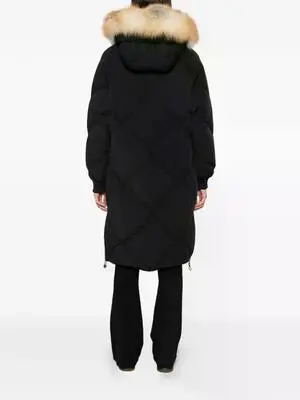 SEA WING Fur-trim Diamond-quilted Coat