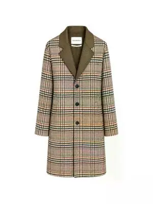 AMARANTO Check-pattern Long-sleeve Coat - Brown