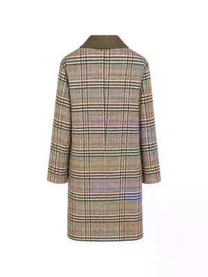 AMARANTO Check-pattern Long-sleeve Coat