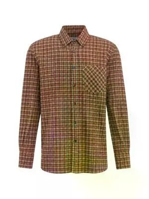 AMARANTO Check-pattern Button-down Shirt - Brown