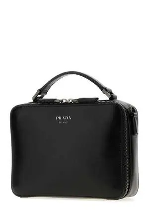 Prada Black Leather Brique Handbag