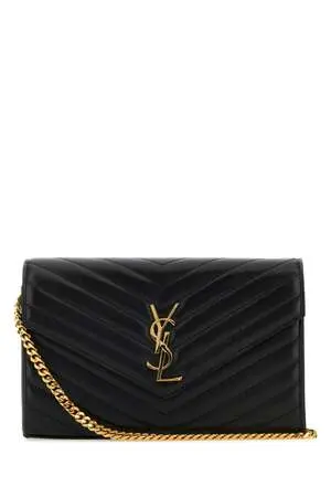 Saint Laurent Leather Cassandre Clutch