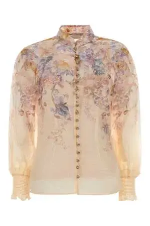 Zimmermann Zimmermann Women Printed Linen Blend Ascent Shirt Multicolor