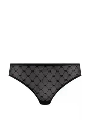 Emporio Armani Logo-print Mesh Thongs - Black