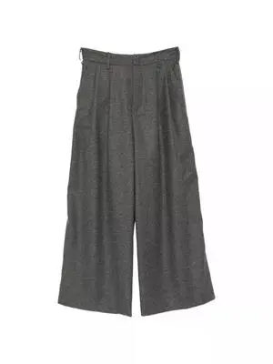 SUSANNE BOMMER Pleated Cropped Trousers - Grey