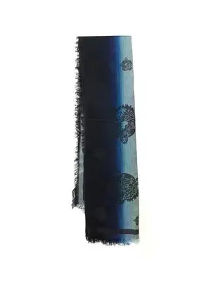 Kenzo Tiger Motif Jacquard Scarf - Black