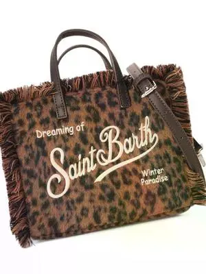 MC2 SAINT BARTH Mini Vanity Felt Bag With Leopard Print
