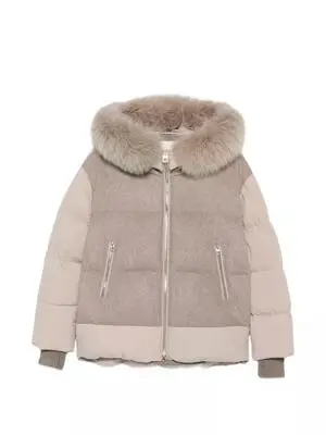 SEA WING Faux-fur Trim Hooded Jacket - Neutrals