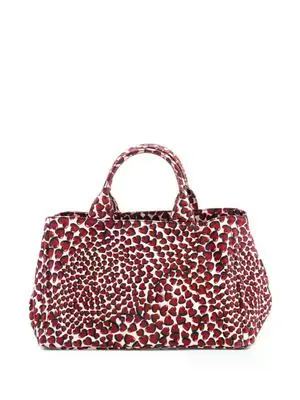 Prada Canapa Convertible Printed Canvas Medium Tote Bag - Multicolour