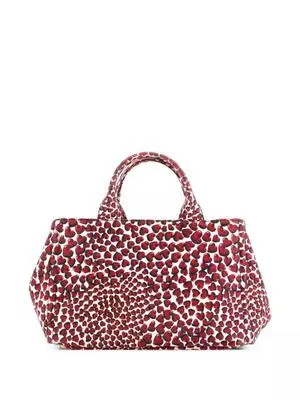 Prada Canapa Convertible Printed Canvas Medium Tote Bag - Multicolour