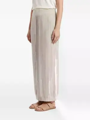 Brunello Cucinelli Ribbed-knit Cotton Maxi Skirt