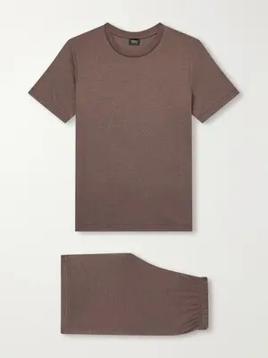 Zimmerli Sea Island Cotton-jersey Pyjama Set - Brown