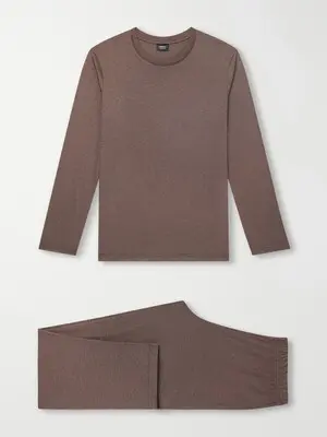 Zimmerli Sea Island Cotton-jersey Pyjama Trousers - Brown