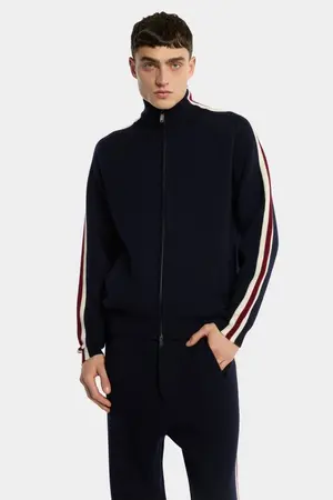 Dsquared2 Stripes Zipped Turtleneck