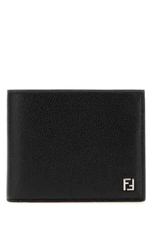 Fendi Fendi Men Black Leather Wallet Black