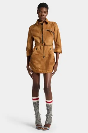 Dsquared2 Weathered Suede Carpenter2 Dress - Red