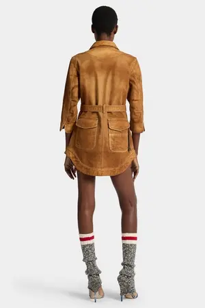 Dsquared2 Weathered Suede Carpenter2 Dress - Red