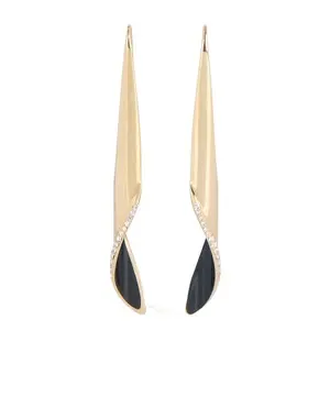 Balmain Organic Twist Earrings In Lacquered Brass - No