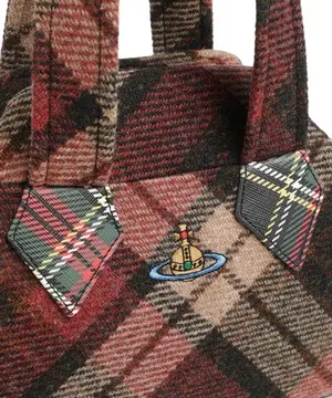 VIVIENNE WESTWOOD Logo Embroidered Checked Handbag