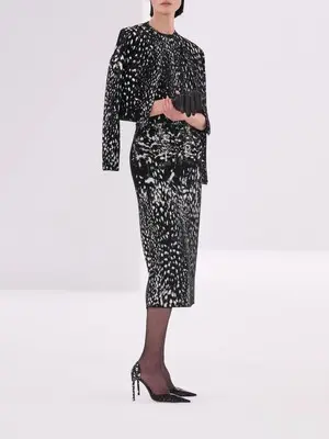 TOM FORD Leopard Print Midi Skirt