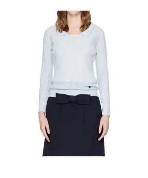 SHUSHU/TONG Cable-knit Sailor-collar Sweater