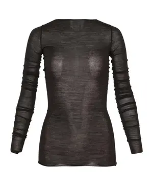 Rick Owens Long Sleeved Sheer Crewneck T-shirt - No