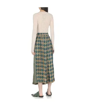 UMA WANG Color-matched Geometric Pattern Skirt
