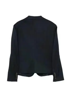 MANUEL RITZ Logo-pin Single-breasted Blazer - Blue