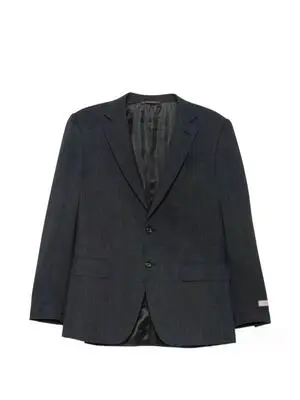 Canali Prince Of Wales-check Wool Suit - Blue