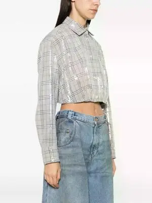 MANUEL RITZ Sequin-embellished Checked Shirt