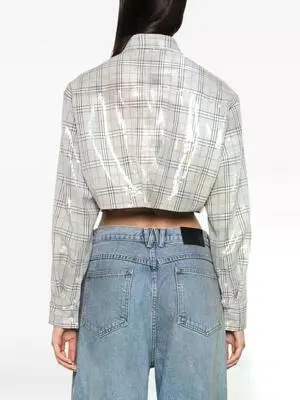 MANUEL RITZ Sequin-embellished Checked Shirt