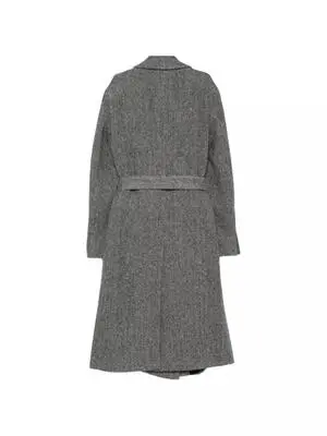 MANUEL RITZ Chevron-pattern Double-breasted Coat