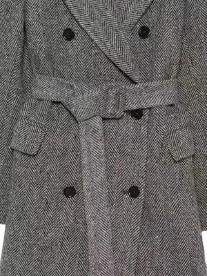 MANUEL RITZ Chevron-pattern Double-breasted Coat