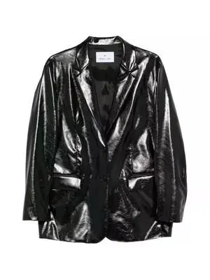 MANUEL RITZ Patent-effect Single-breasted Blazer - Black