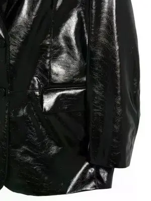 MANUEL RITZ Patent-effect Single-breasted Blazer