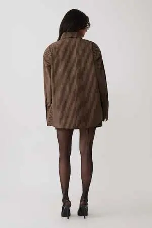Meshki Rosalind Button Back Cotton Shirt - Brown