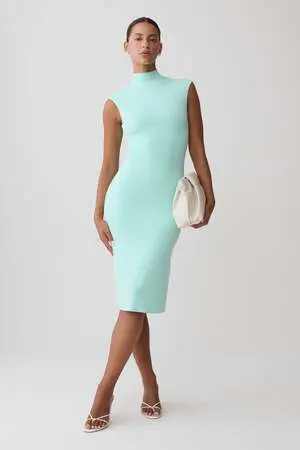 Meshki Noelle Sleeveless Roll Neck Midi Dress - Green