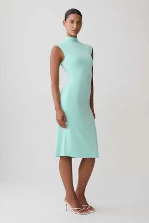 Meshki Noelle Sleeveless Roll Neck Midi Dress - Green