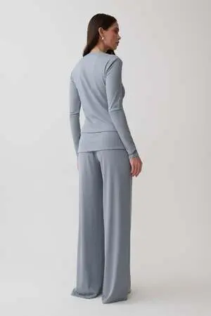 Meshki Evadne Button Down Jersey Cardigan - Blue