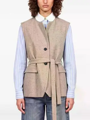 Antonelli Firenze Belted Herringbone Vest