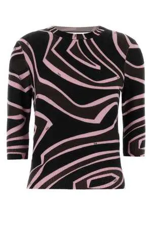 Emilio Pucci Embroidered Wool Blend Sweater - Multicolor