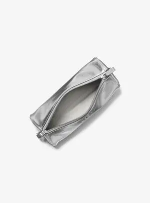 Michael Kors Izzy Small Metallic Pochette In By - Silver